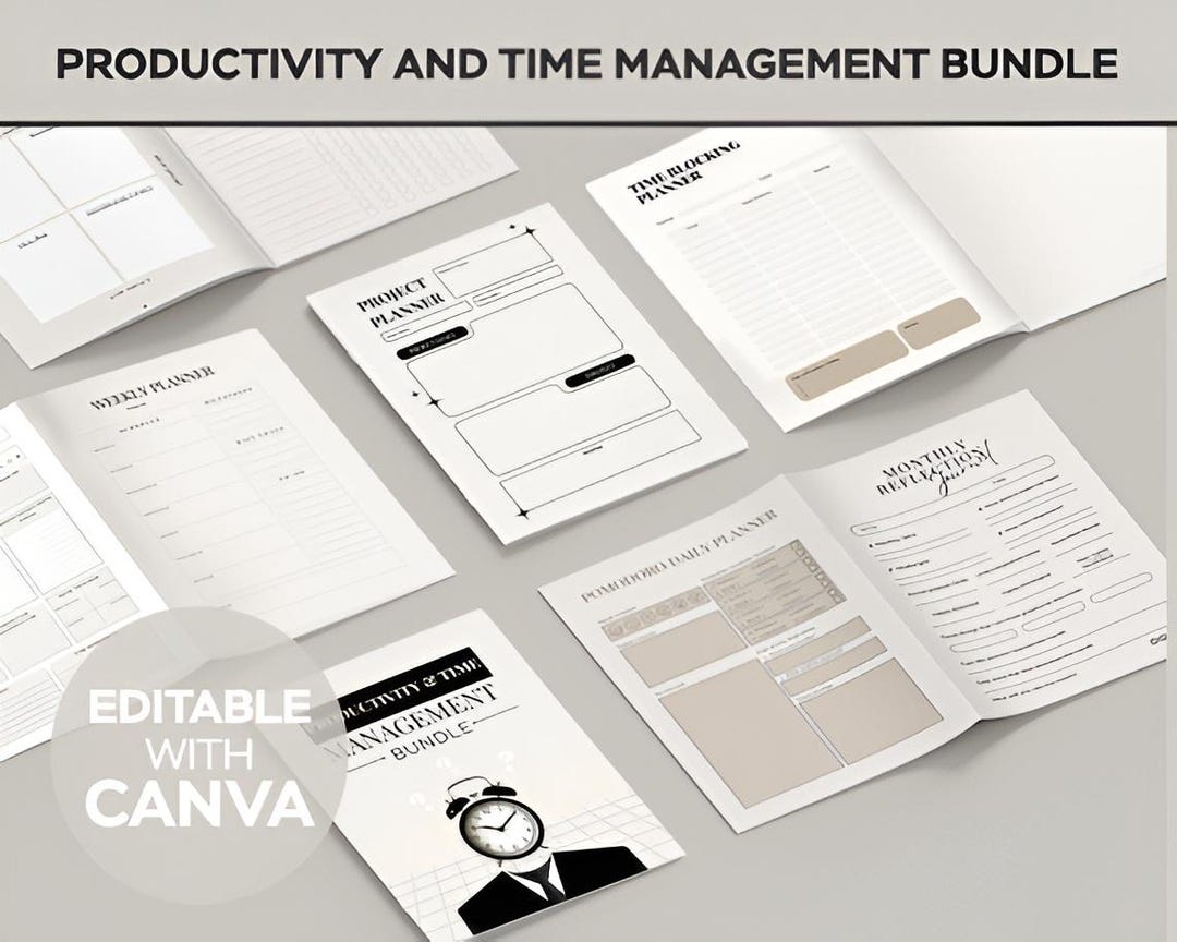 Productivity and Time Management Bundle – Digital Planner, Goal Setting ...
