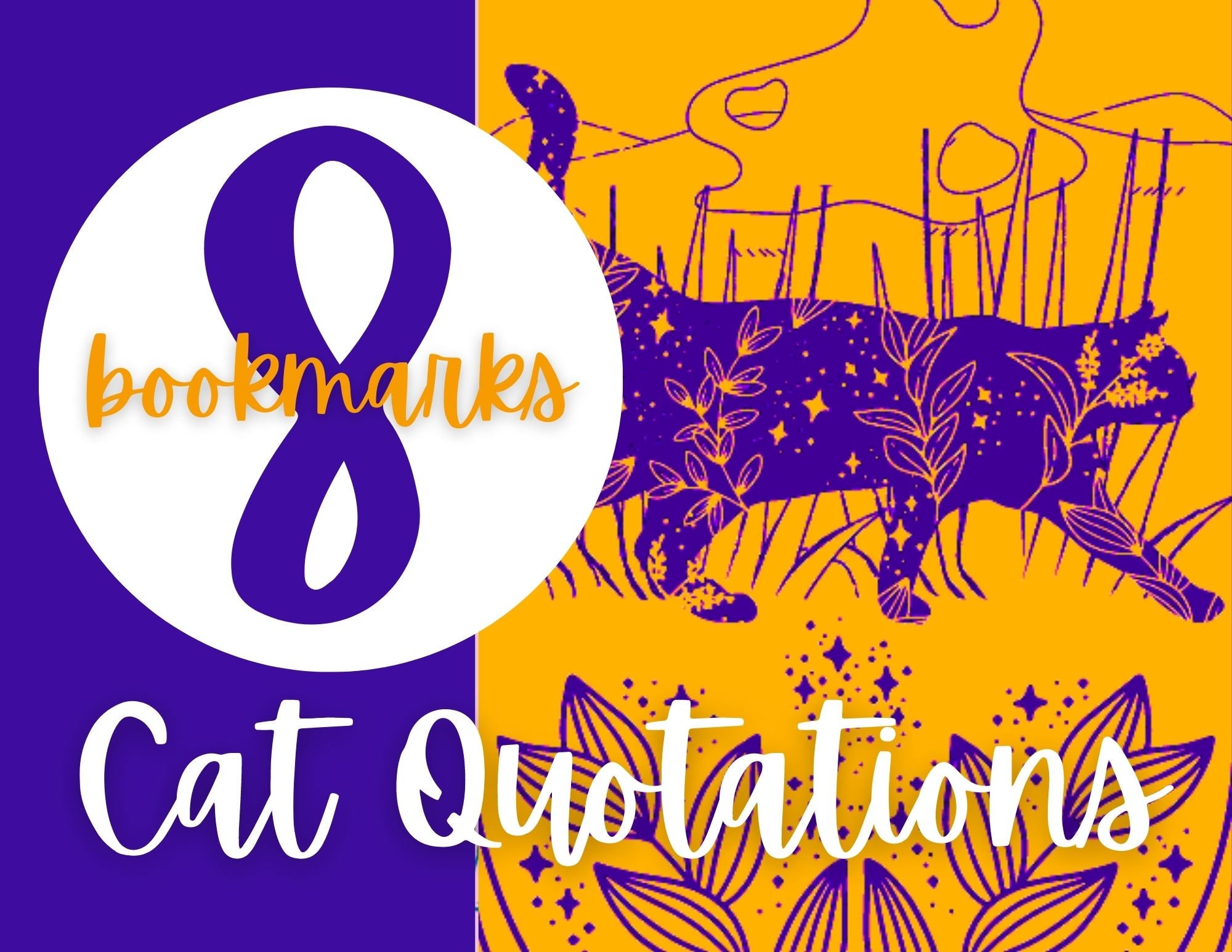 Cat Quotations Printable Bookmarks for Coloring - Etsy