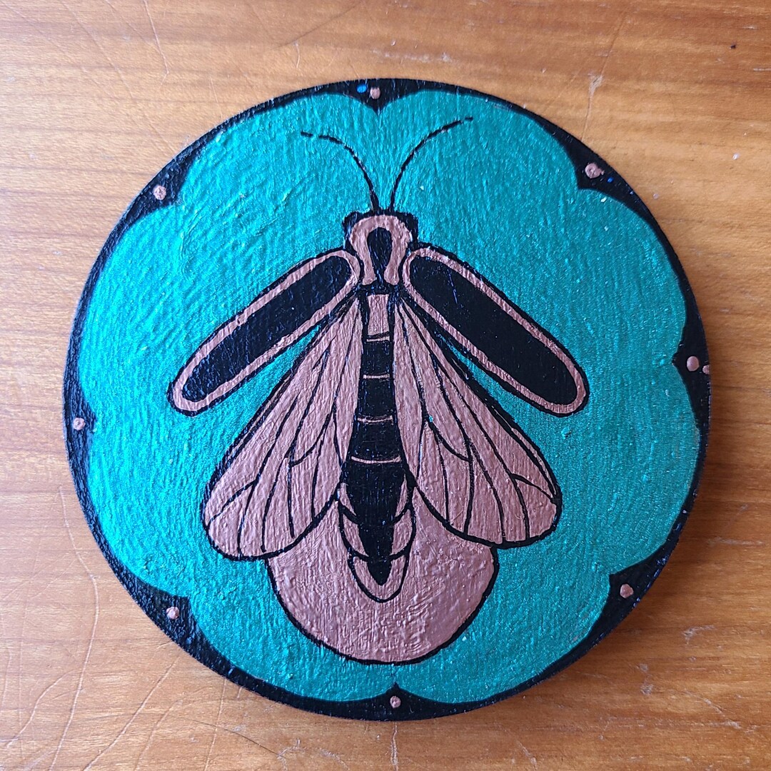 Firefly Hand-painted Wood Magnet - Etsy