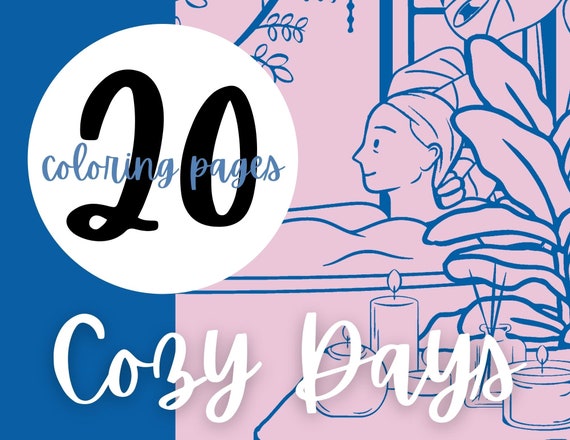 Relaxing Cozy Days Printable Coloring Pages - Etsy
