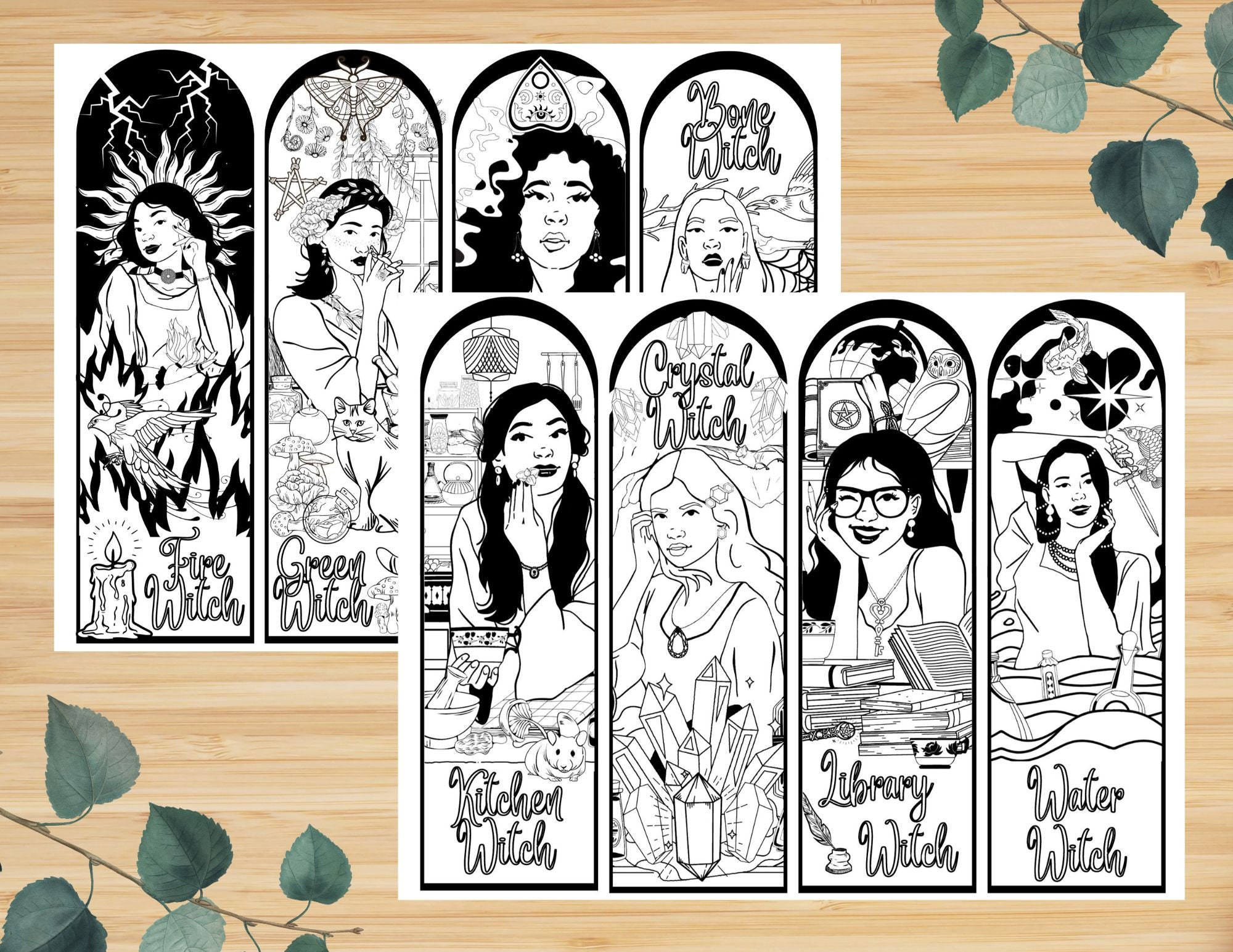 Witches Digital Printable Bookmarks for Coloring - Etsy