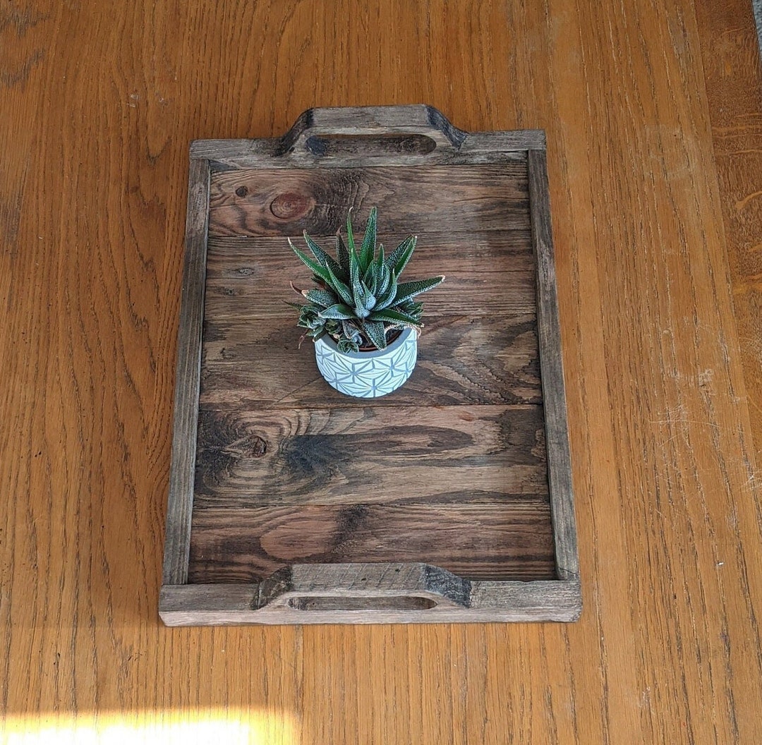 Handmade Custom Personalised Engraved Rustic Wooden Serving Tray Small ...