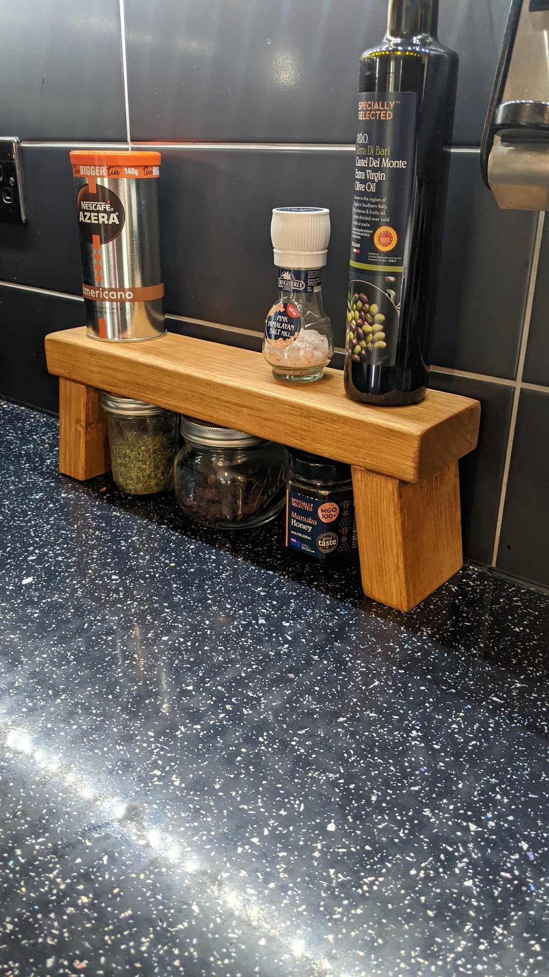 Handmade Rustic Wooden Worktop Riser: Kitchen Counter Shelf - Etsy UK
