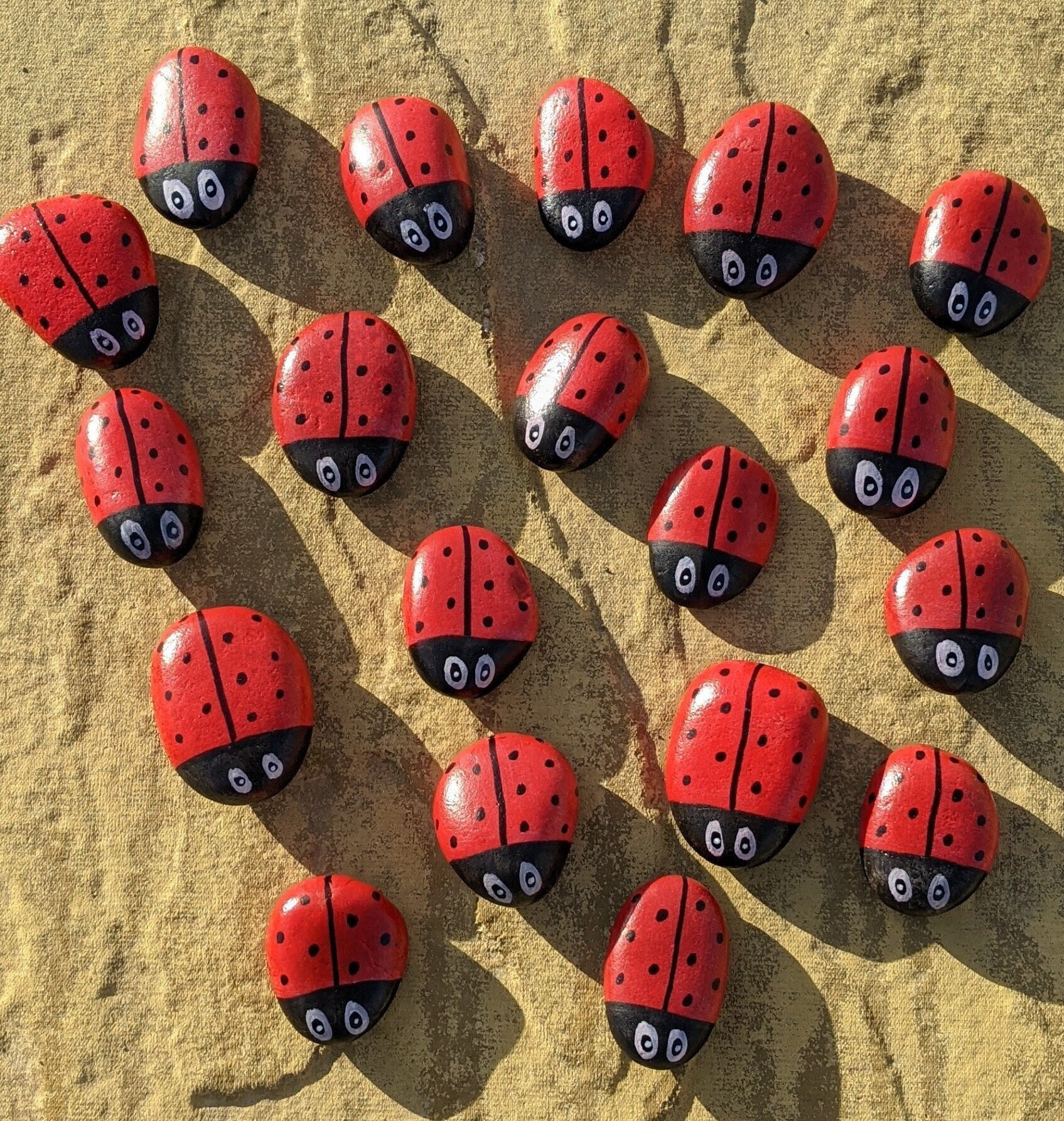 Painted Ladybirds Rocks Handmade Art Craft Outdoor Decoration - Etsy