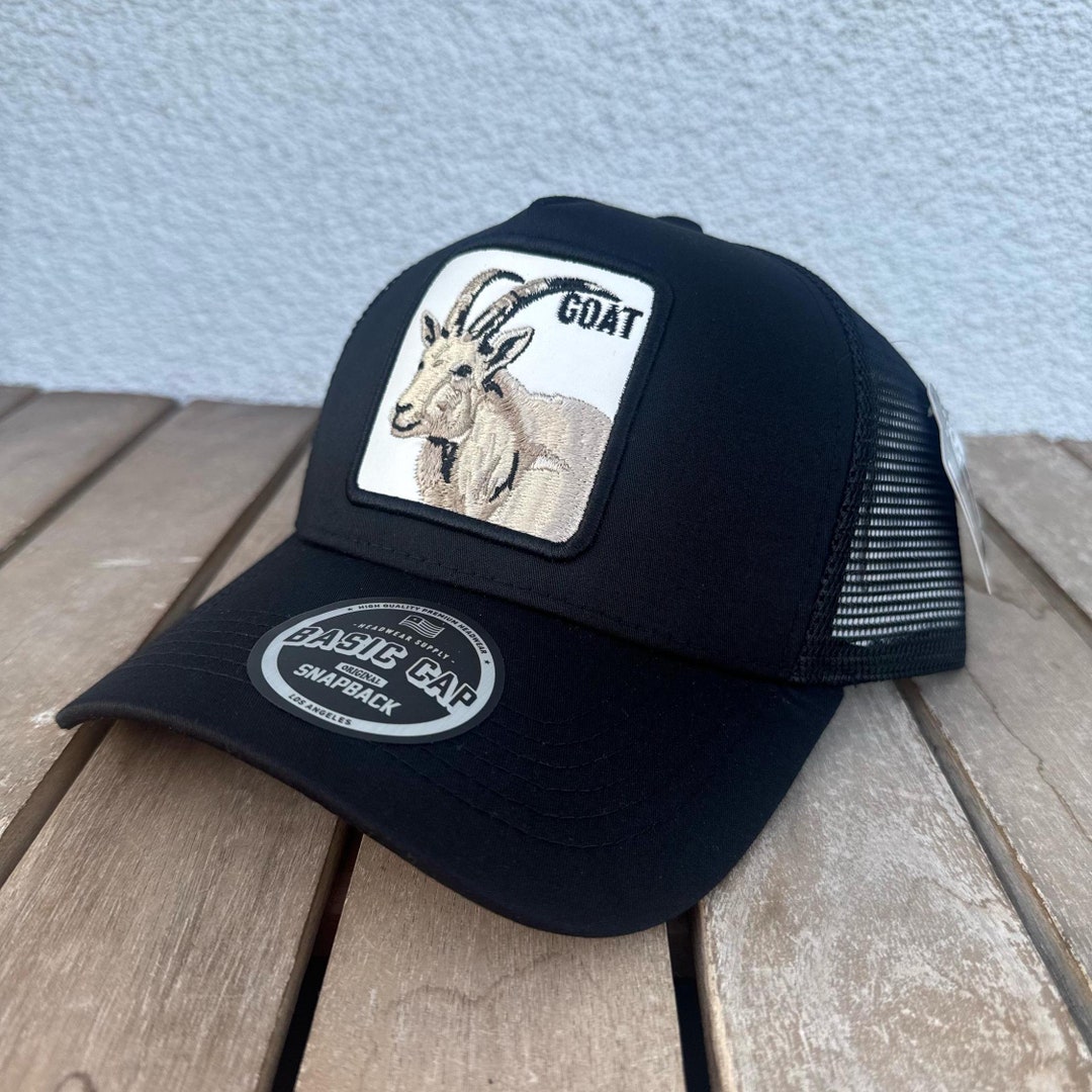 GOAT GOORIN BROS Style 5 Panel Hat Animal Black Trucker Hat Goat ...