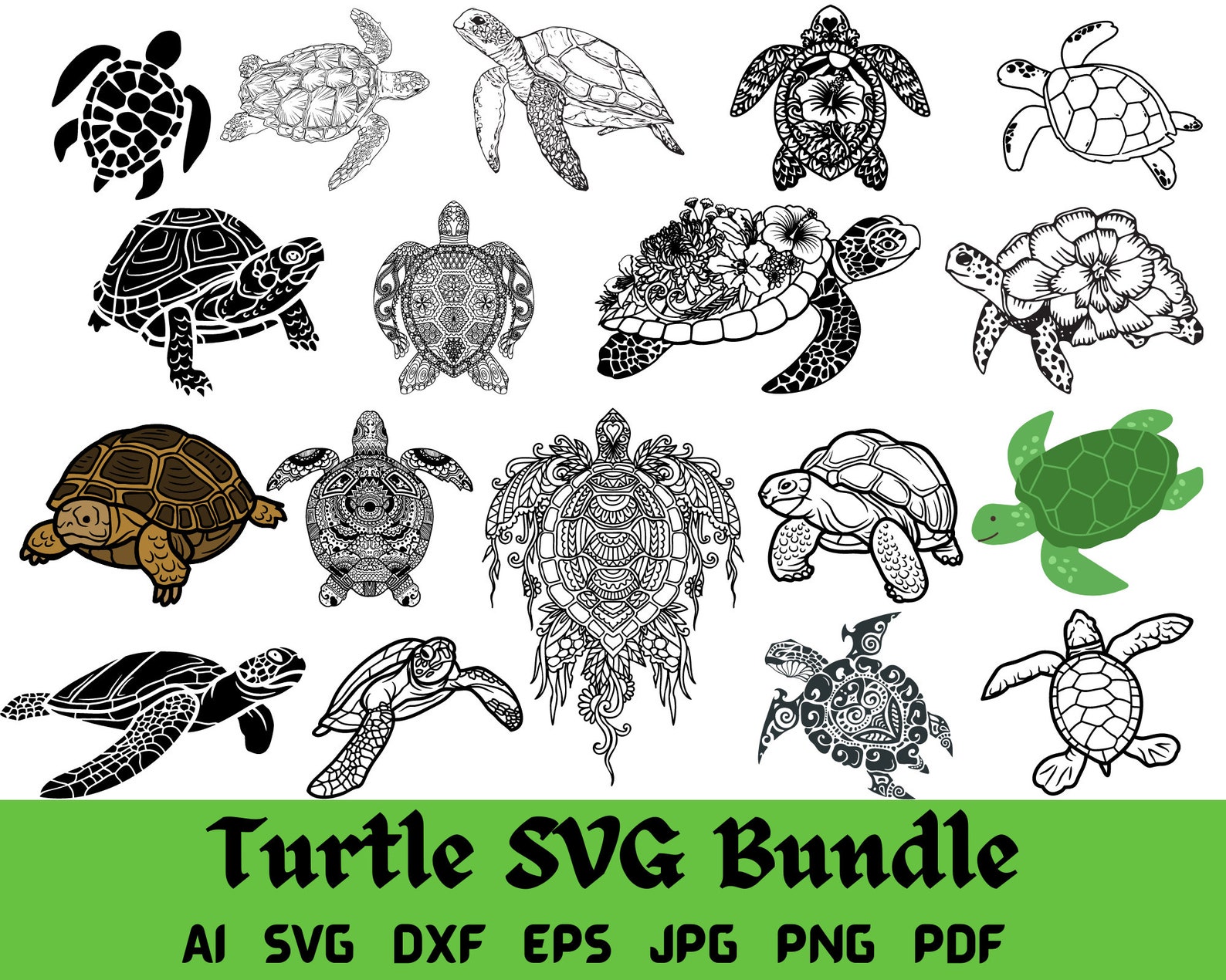 Turtle Svg, Sea Turtle Svg, Turtle PNG, Turtle Clipart, Turtle Vector ...