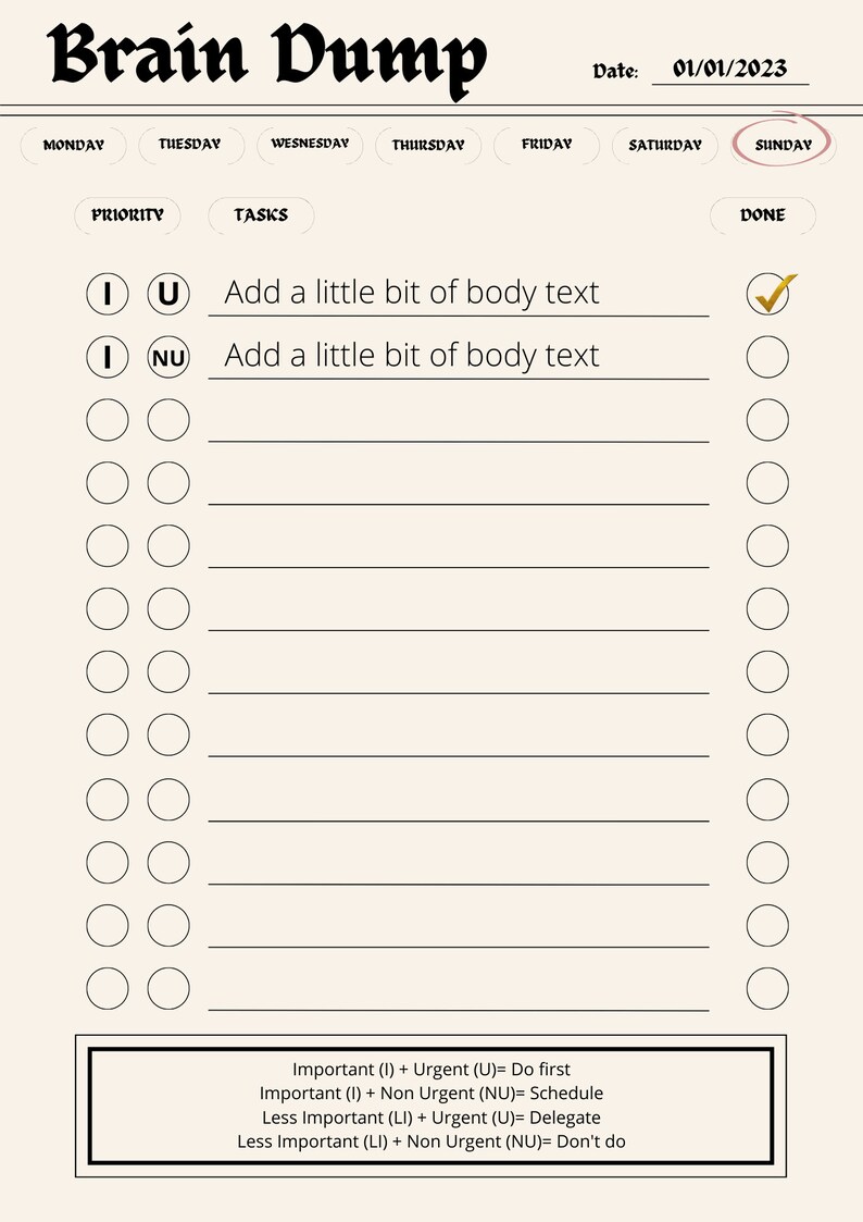 ADHD Digital Brain Dump Planner, Thought Organizer, ADHD Brain Dump ...