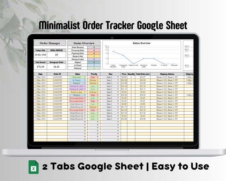 2025 Order Tracker Google Sheet Small Business Order Tracker ...