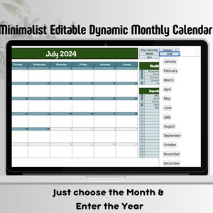Editable Monthly Calendar Google Sheets, 2025 Calendar Template, 2025 ...
