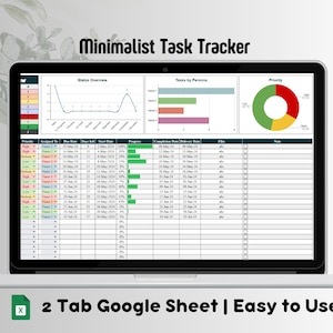 Task Tracker Google Sheets, Task Tracker Spreadsheet, to Do List, Task ...
