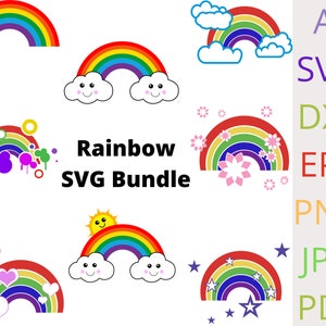 Rainbow Svg Bundle, Rainbow Svg, Rainbow Clipart, Rainbow Vector ...