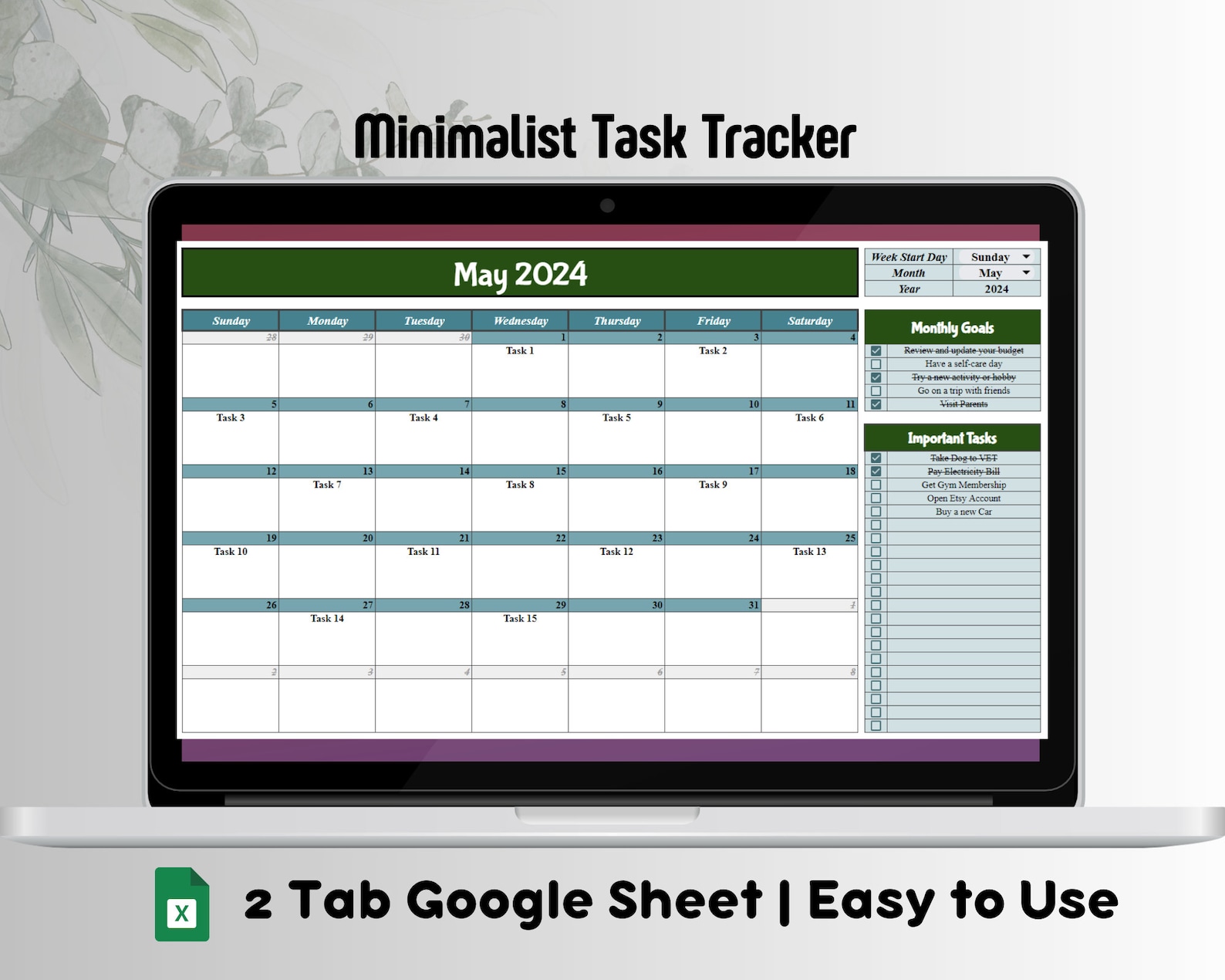 Task Tracker Google Sheets, Task Tracker Spreadsheet, to Do List, Task ...