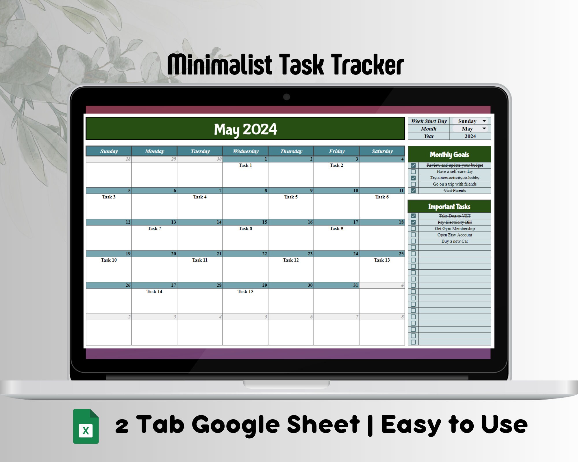 Task Tracker Google Sheets, Task Tracker Spreadsheet, to Do List, Task ...