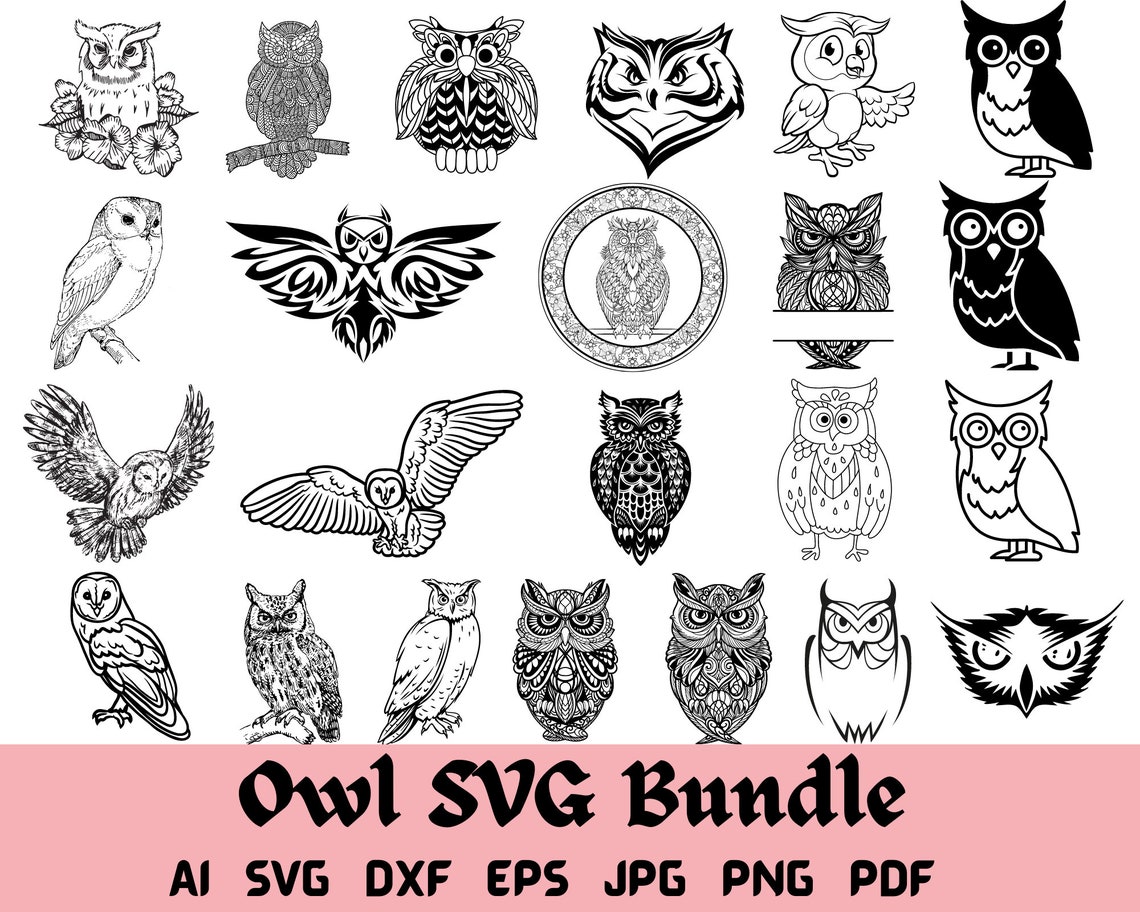 Owl SVG Bundle, Birds SVG Bundle, Owl Cut File, Owl Clipart, Owl Svg ...