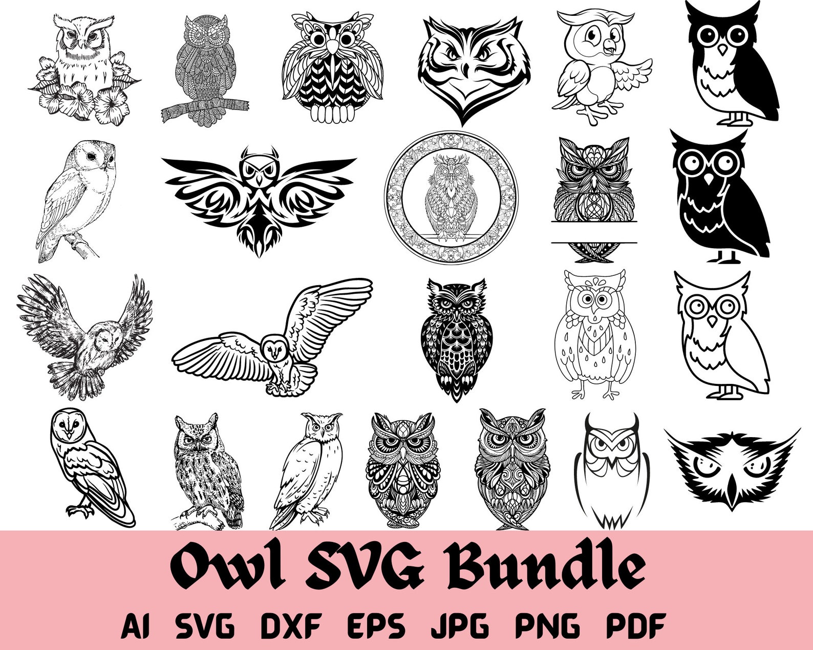 Owl SVG Bundle, Birds SVG Bundle, Owl Cut File, Owl Clipart, Owl Svg ...