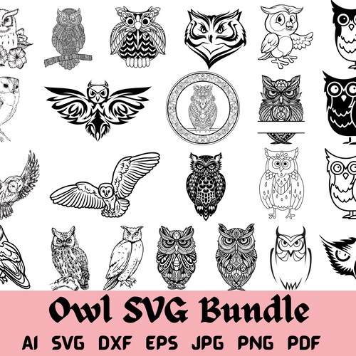 Owl SVG Bundle Owl SVG Owl Clipart Owl Cut Files for - Etsy