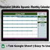 Editable Monthly Calendar Google Sheets, 2025 Calendar Template, 2025 ...