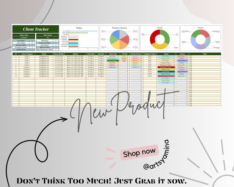 Client Tracker, Client Tracker Spreadsheet, Client Tracker Google ...