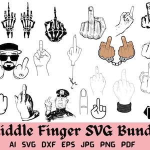 Middle Finger Svg Hand Sign Svg Vector Cut File for Cricut - Etsy
