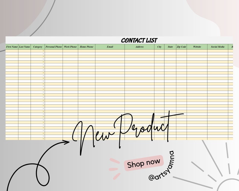 2025 Contact List Template, Contact List Template Google Sheet ...