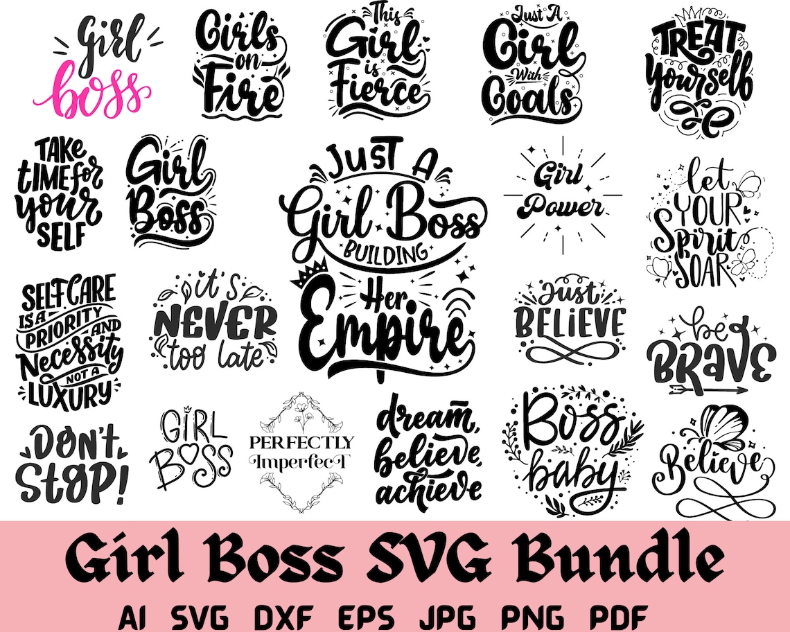 Boss Lady Svg, Girl Boss Svg Bundle, Boss Babe Svg, Girl Power Svg ...