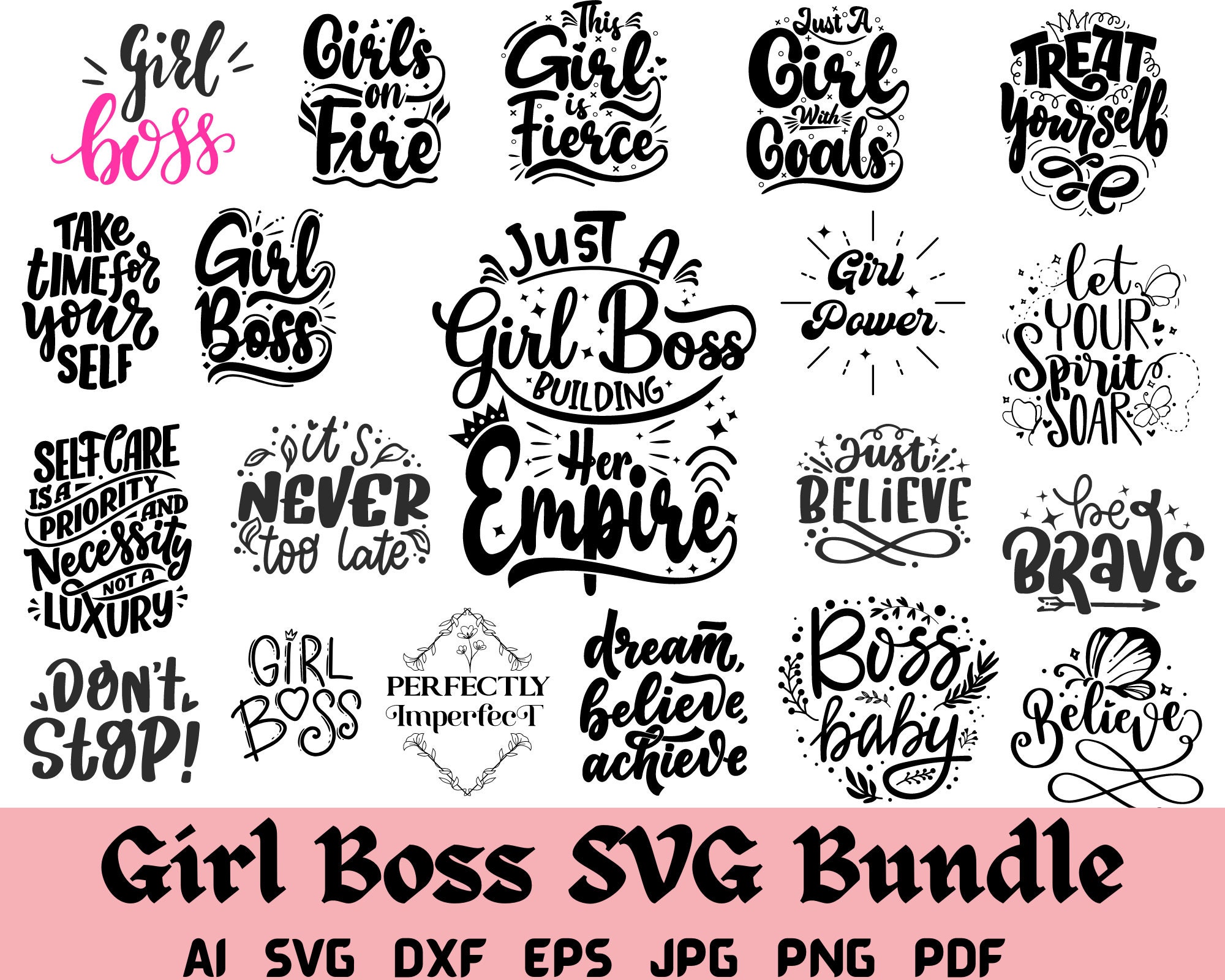 Boss Lady Svg, Girl Boss Svg Bundle, Boss Babe Svg, Girl Power Svg ...