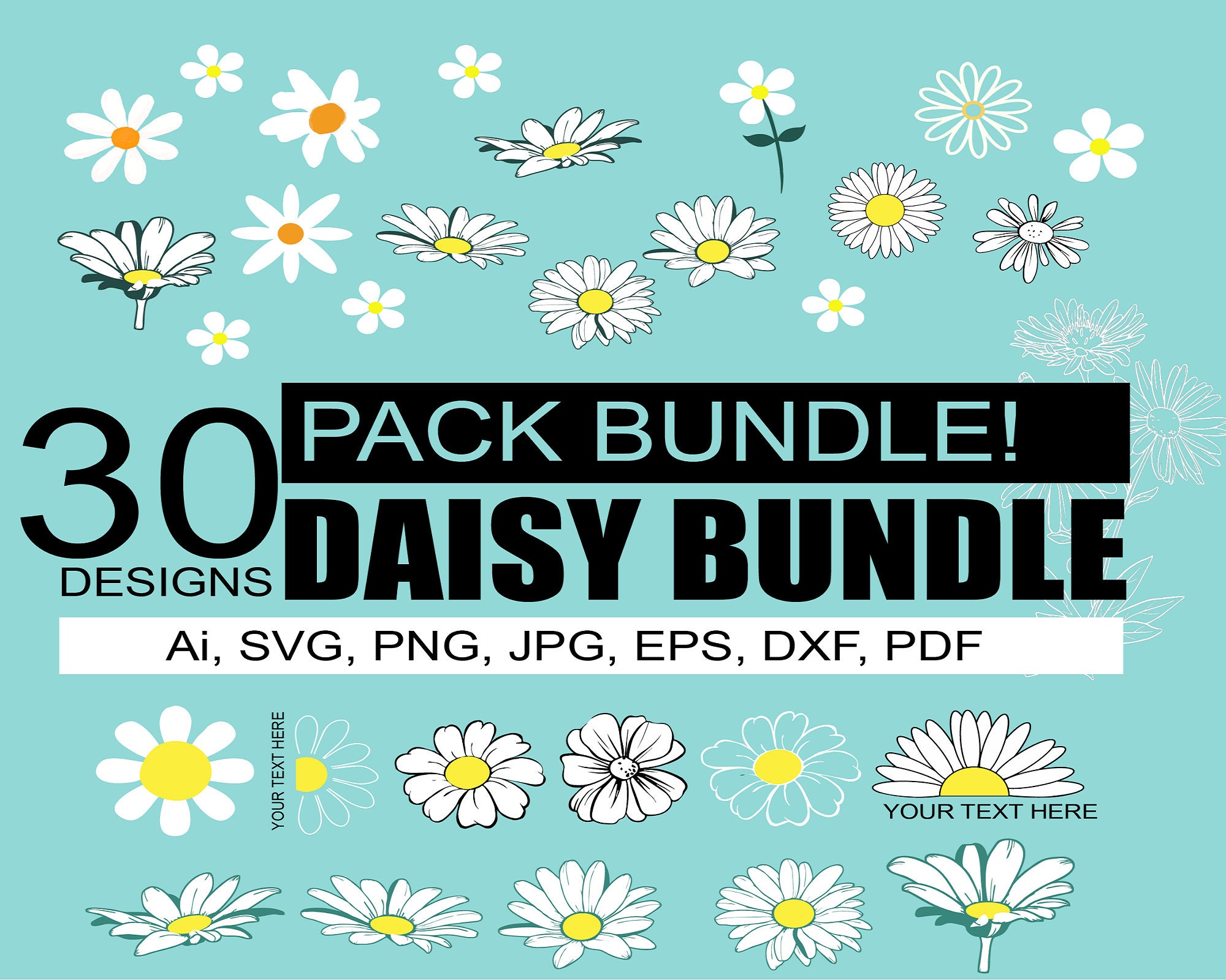 Daisy Flower Svg, Daisy Svg, Daisy Svg Bundle, Daisy Flower Clipart ...