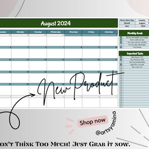 Editable Monthly Calendar Google Sheets, 2025 Calendar Template, 2025 ...