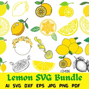 Lemon Svg, Lemon Slice Svg, Hello Summer Svg, Lemon Svg Bundle, Lemon ...