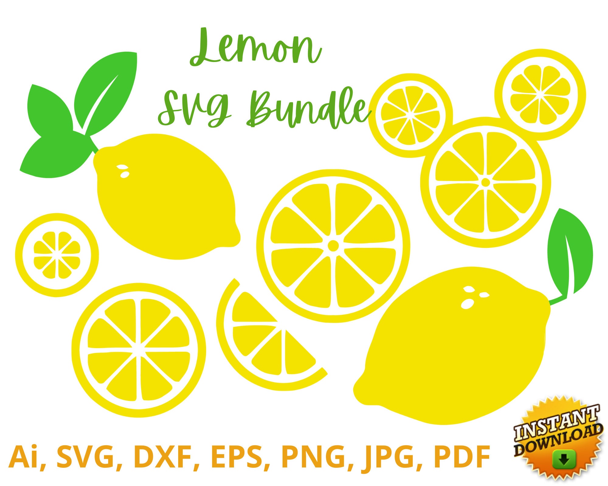 Lemon Svg, Lemon Slice Svg, Hello Summer Svg, Lemon Svg Bundle, Lemon ...