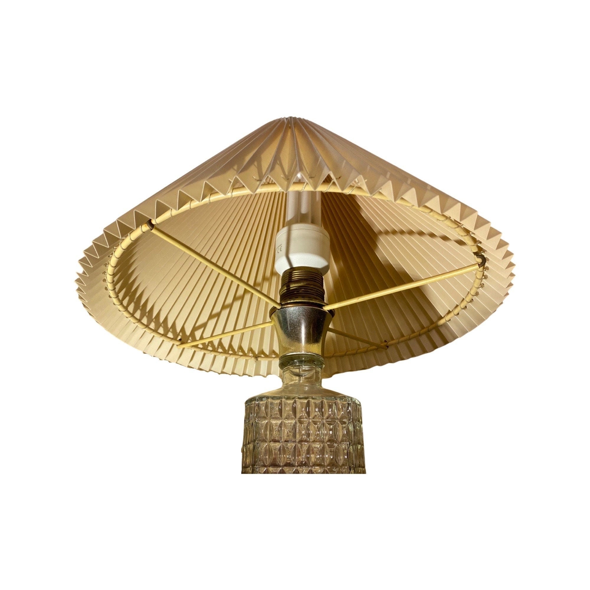 Vintage GLASS Table Light Beautiful Mid Century Designer - Etsy