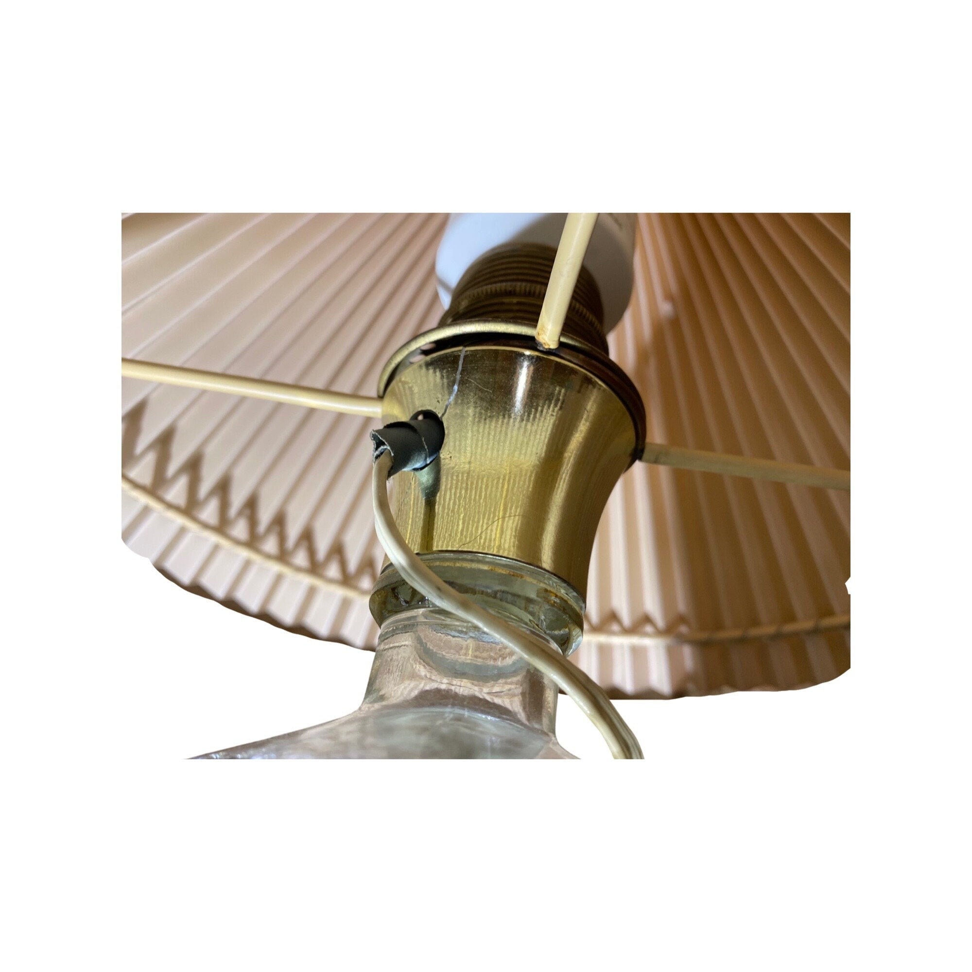 Vintage GLASS Table Light Beautiful Mid Century Designer - Etsy