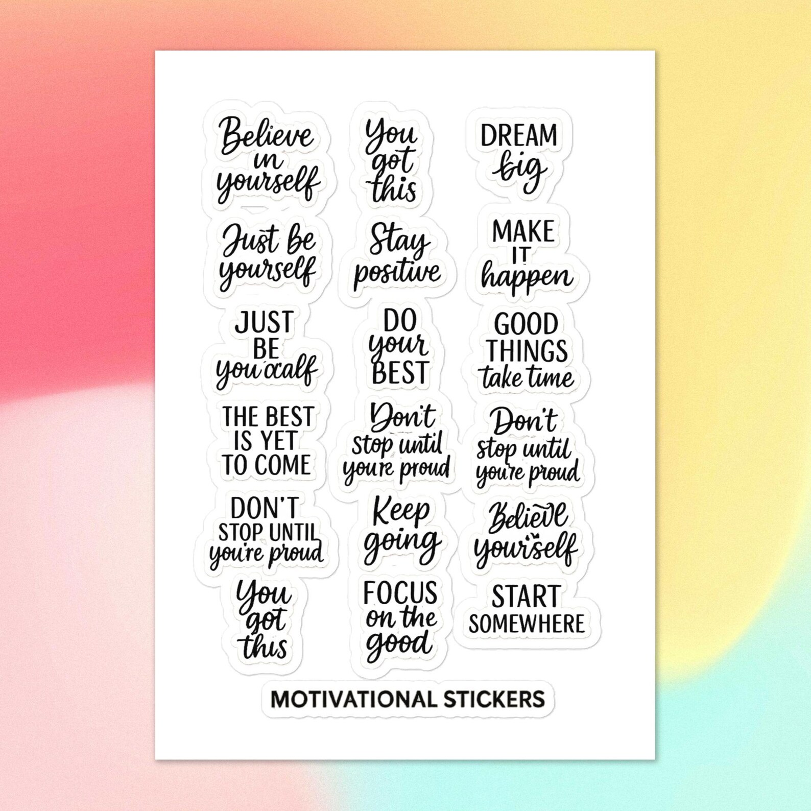 Motivational Sticker Pack: Inspirational Quotes, Laptop Decals - Etsy