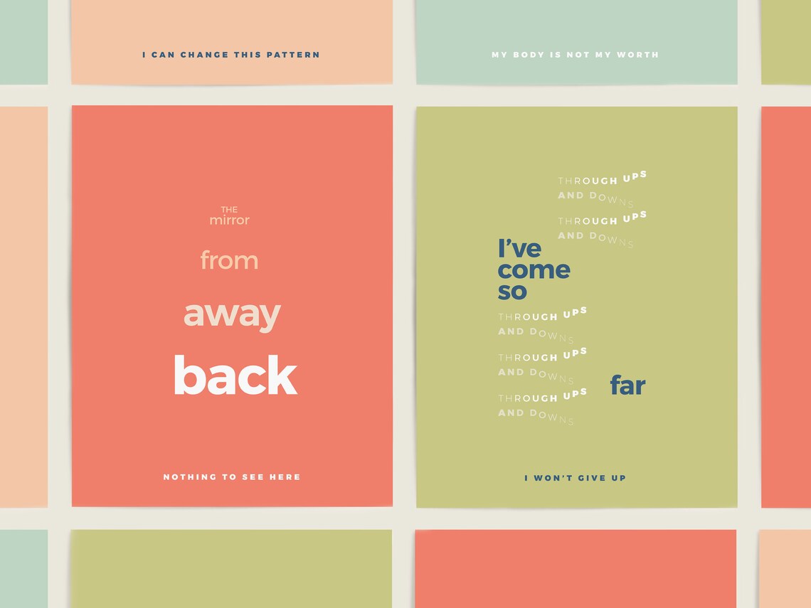 Printable Eating Disorder Recovery Affirmation Cards, Disordered Eating ...