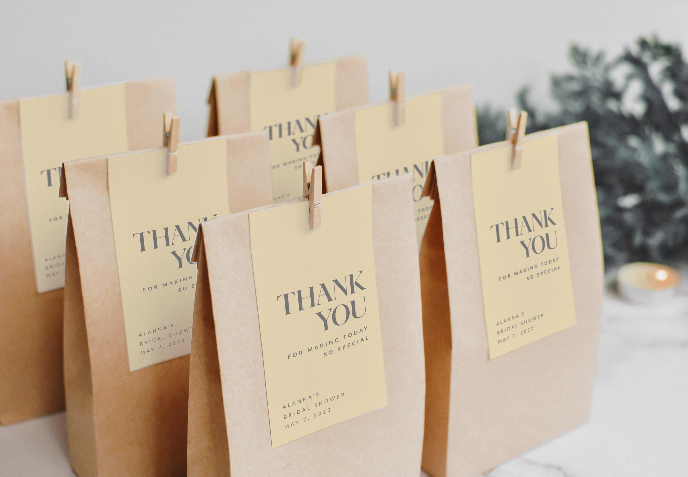 Simple Bridal Shower Favor Tag Printable, Minimal Wedding Shower Label ...