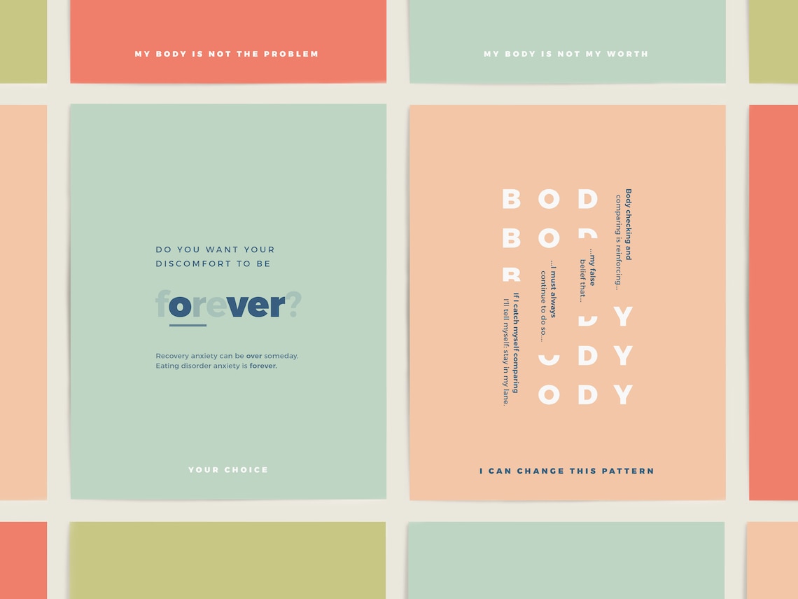Printable Eating Disorder Recovery Affirmation Cards, Disordered Eating ...