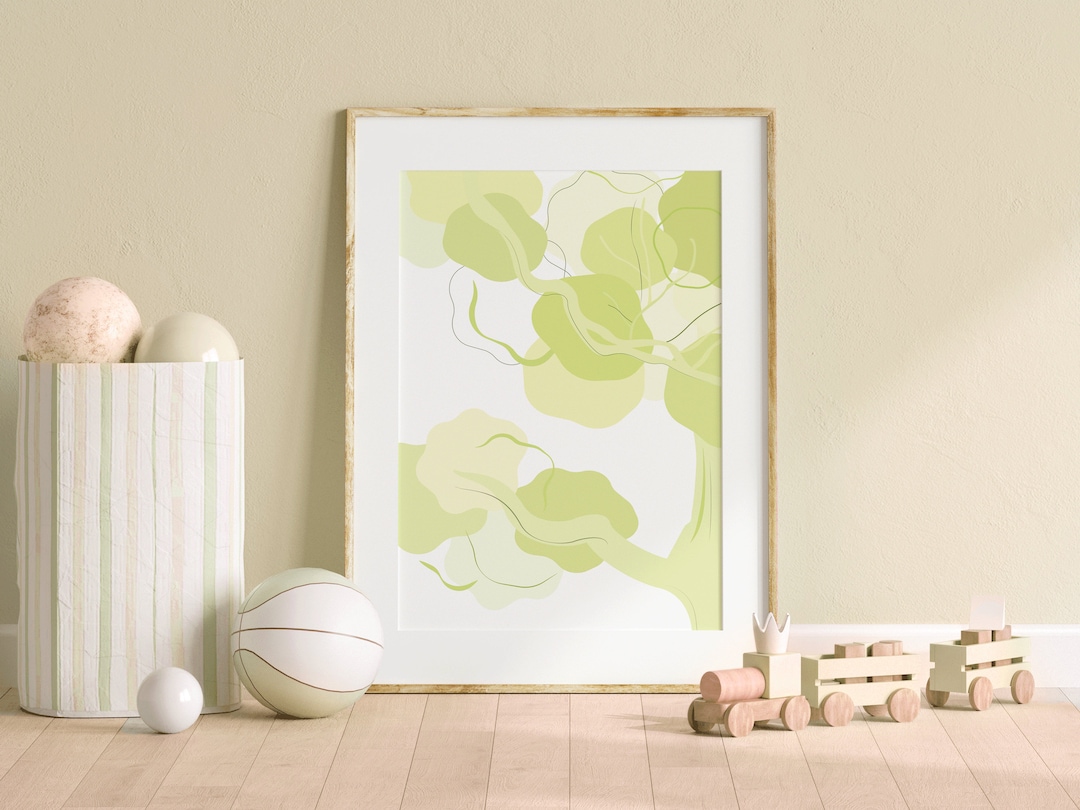Printable Landscape Nursery Wall Art, Tree Illustration Kids Bedroom ...