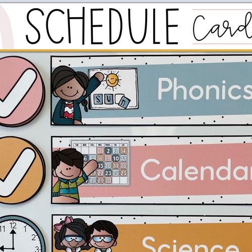 Classroom Schedule Cards Boho Rainbow Classroom Decor - Etsy