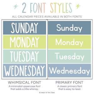 Hello Calm Classroom Calendar, Weather, and Days in School Bulletin ...