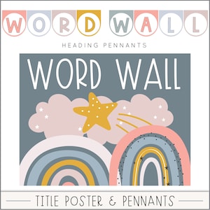Boho Rainbow Classroom Word Wall | Editable Word Wall | Sight Word ...