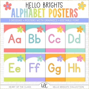 Classroom Alphabet Posters | Hello Brights Classroom Decor | Printable ...