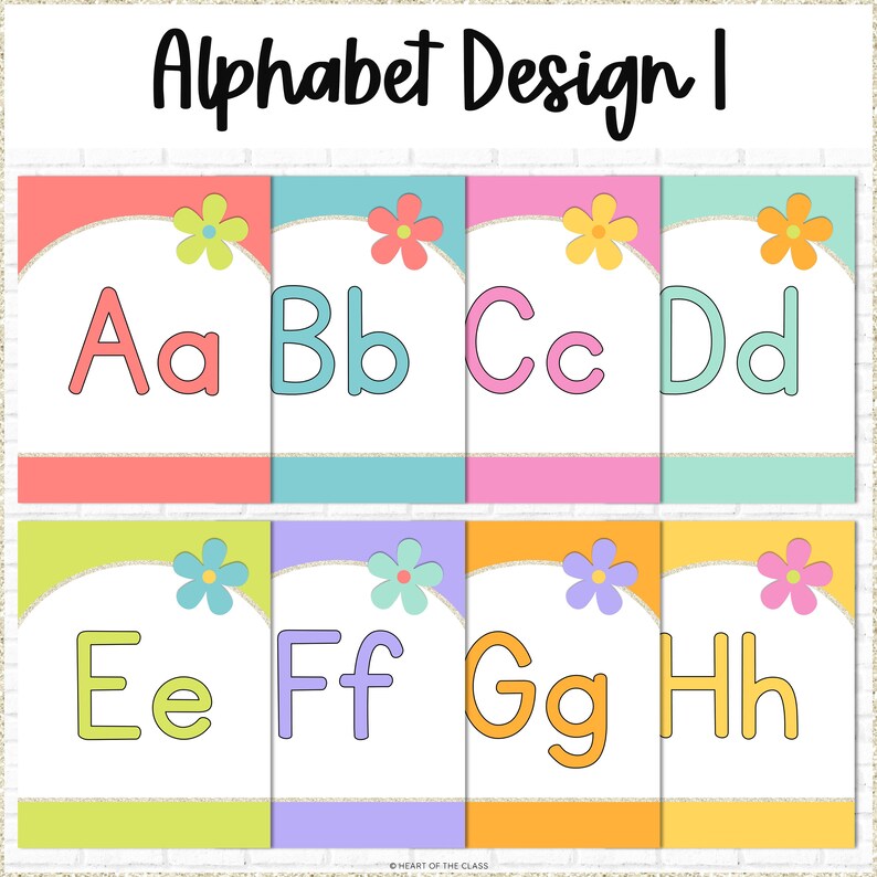 Classroom Alphabet Posters Hello Brights Classroom Decor Printable ...