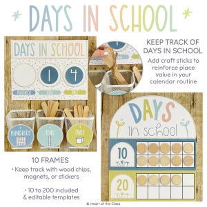 Hello Calm Classroom Calendar, Weather, and Days in School Bulletin ...