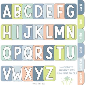 Hello Calm Classroom Bulletin Board Letter and Number Tiles | Editable ...