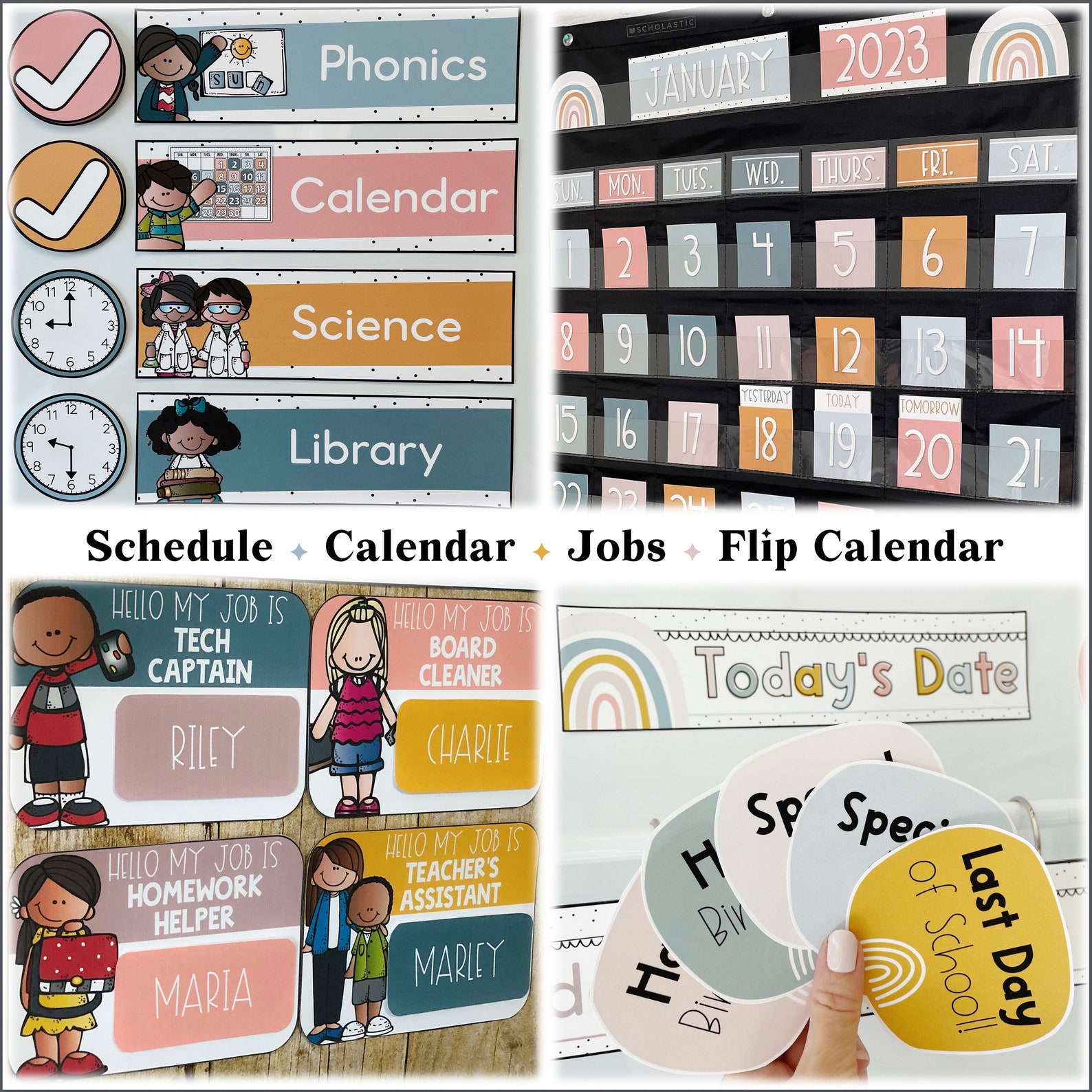 Boho Rainbow Classroom Decor Bundle Modern Classroom Decor - Etsy