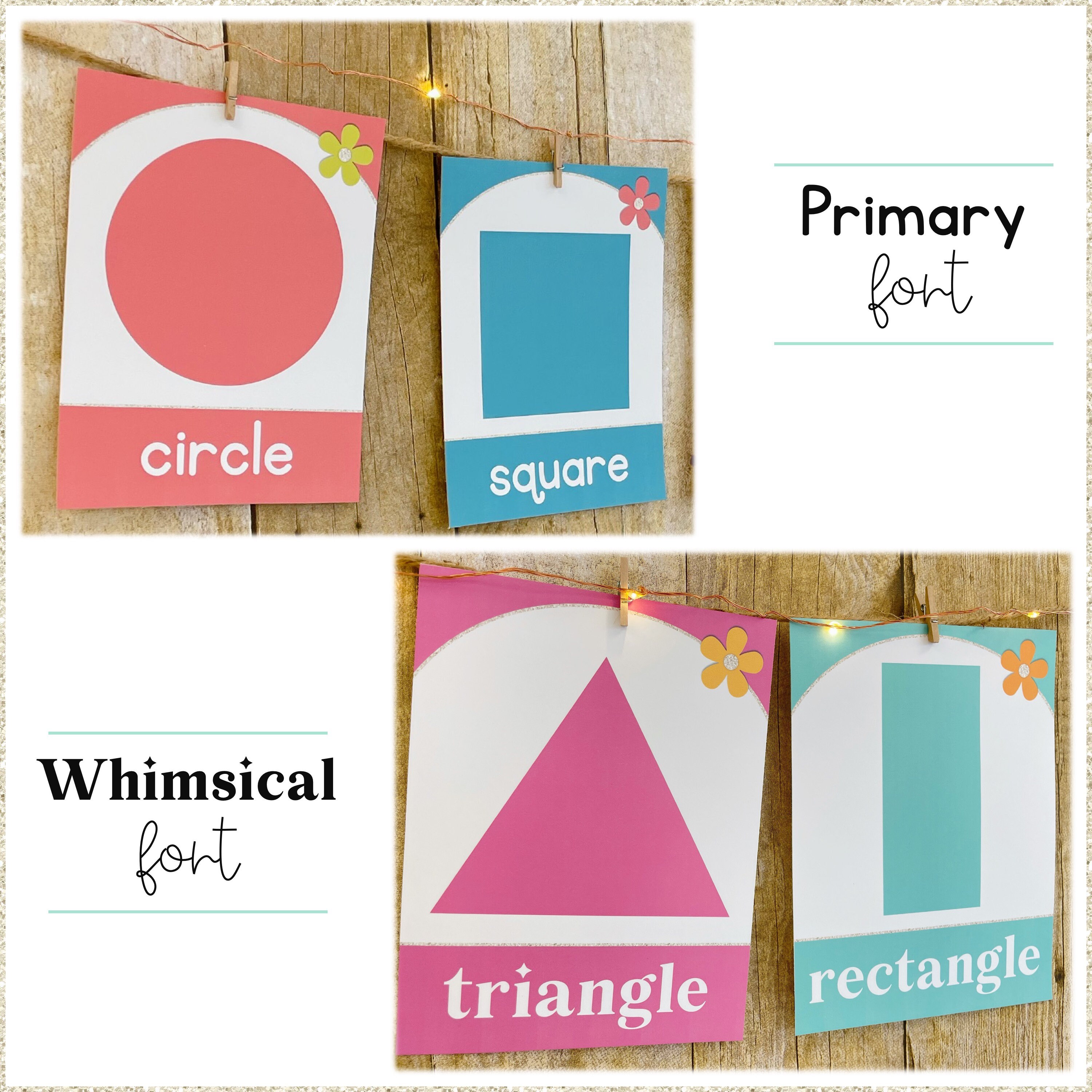 Classroom Shape Posters With 2D and 3D Shapes | Editable Text | Hello ...