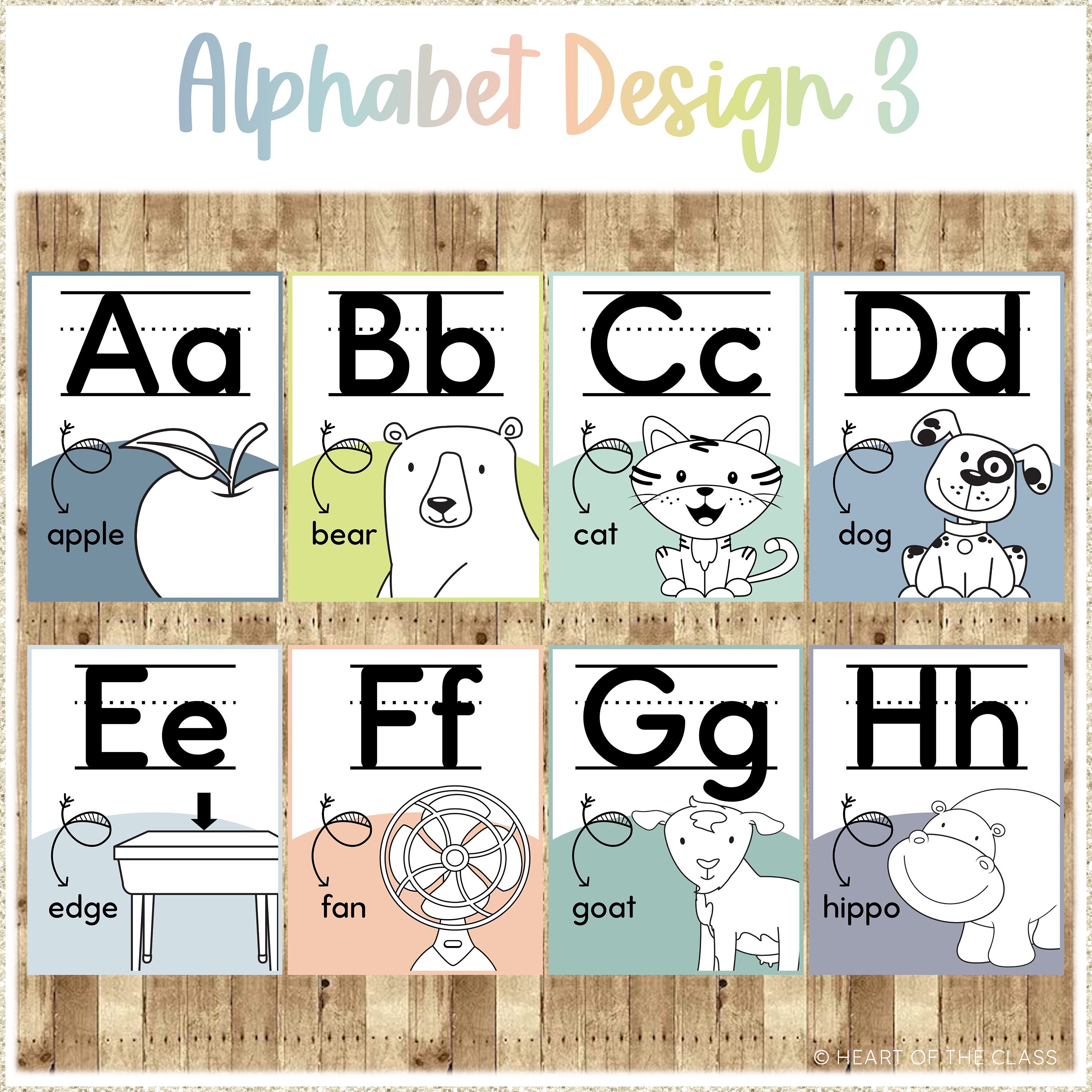 Classroom Alphabet Posters Hello Calm Classroom Decor Printable ...