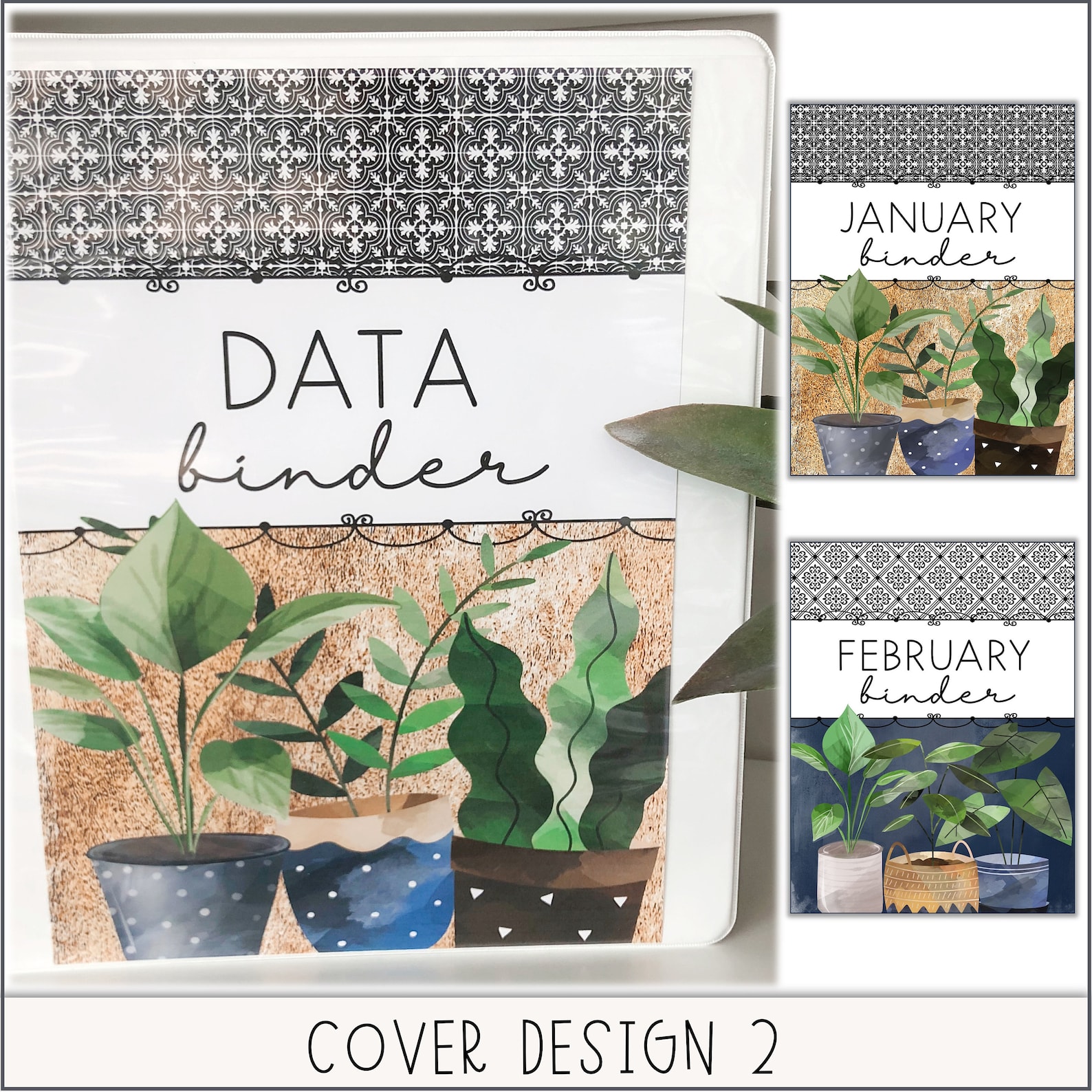 Binder Covers and Spines | Boho Plants Classroom Decor | Editable ...