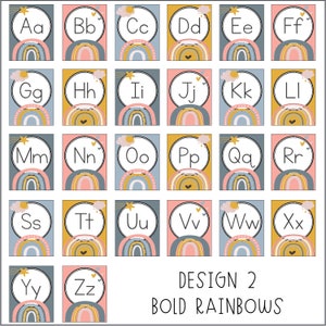 Alphabet Posters | Boho Rainbow Classroom Alphabet | Primary Alphabet ...