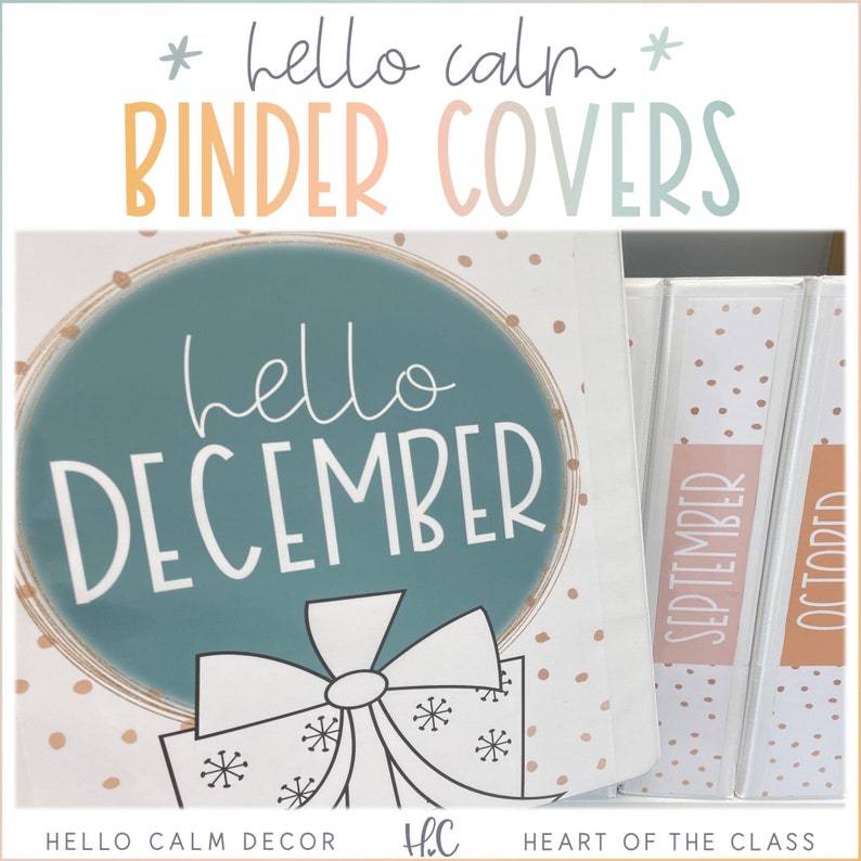 Teacher Binder Covers and Spines Editable Hello Calm - Etsy Australia